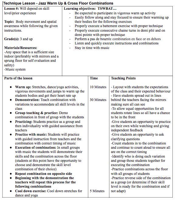 Across-the-floor dance lesson plan – Kirby's Education Journey