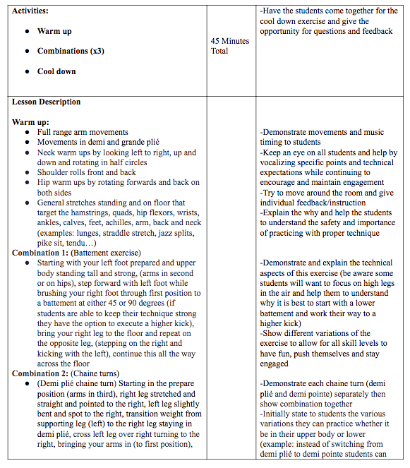 Across-the-floor dance lesson plan – Kirby's Education Journey